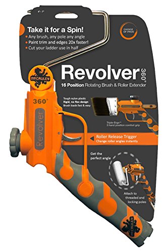 McCauley Tools Revolver- Heavy Duty, Long Handle Paint Brush Extender and Roller Holder, Paint Edger Tool for High Ceilings, Corner Painting Tool Compatible with All Threaded and Locking Poles