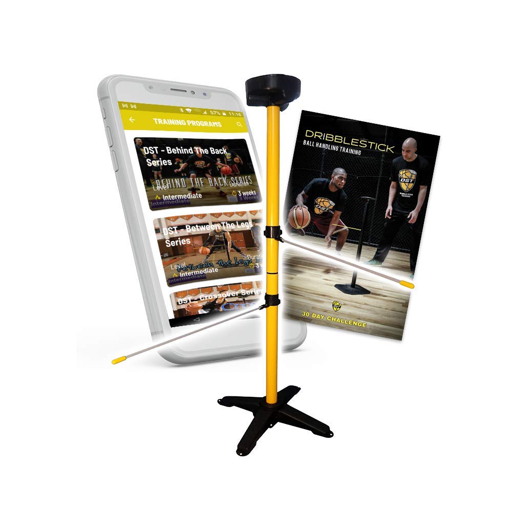 Dribble Stick 2.0 | Virtual Training Bundle | Basketball Fitness Training Sticks | Basketball Workbook | Mobile App Access | Perfect Dribbling Skills | Premium Ball Handling Development