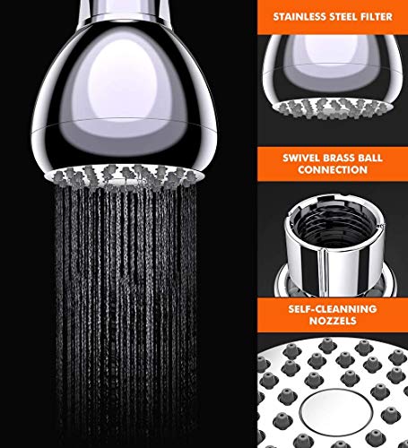 High Pressure Shower Head, 3 Inch Showerhead (Silver)