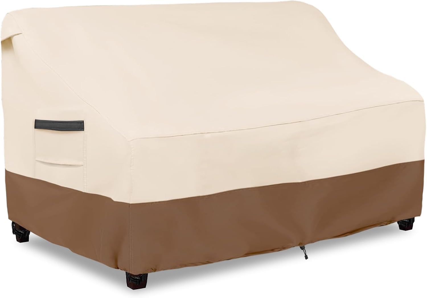 Heavy Duty Oxford Patio 3-Seater Sofa Cover,Outdoor Couch Cover,100% Waterproof Heavy Duty Patio Furniture Covers,Outdoor Couch Cover with Air Vents and Handles (White Coffea, 76W*32.7D*33H inch)