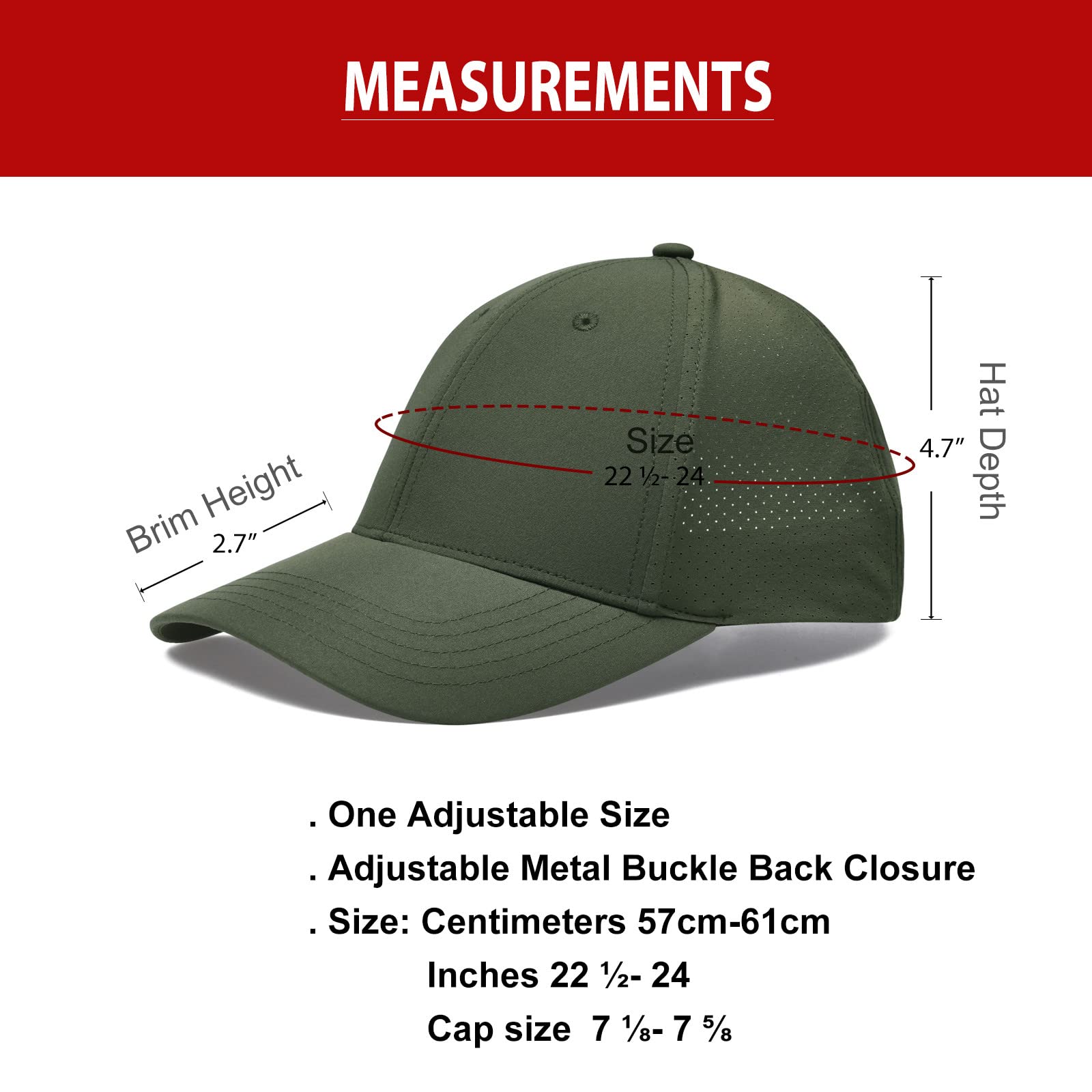 FEICUI Quick Dry Baseball Cap Lightweight Breathable Outdoor Sports Hats Adjustable Run Cap for Men, Women (Army Green)