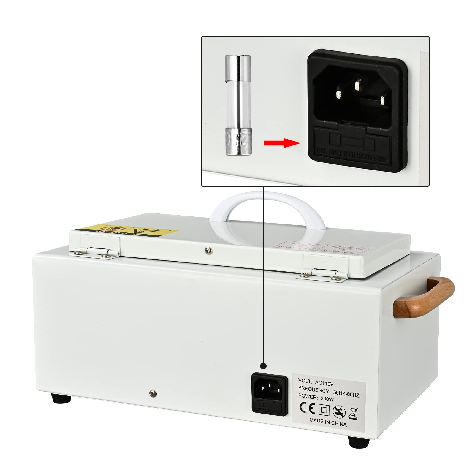 High Temperature Metal Tool Cleaning Box, 110V 300W 1.5L with Timer Manicure Pedicure SPA Salon Barber Equipment for Sundry Beauty Hair Nail Metal Tools with Handle