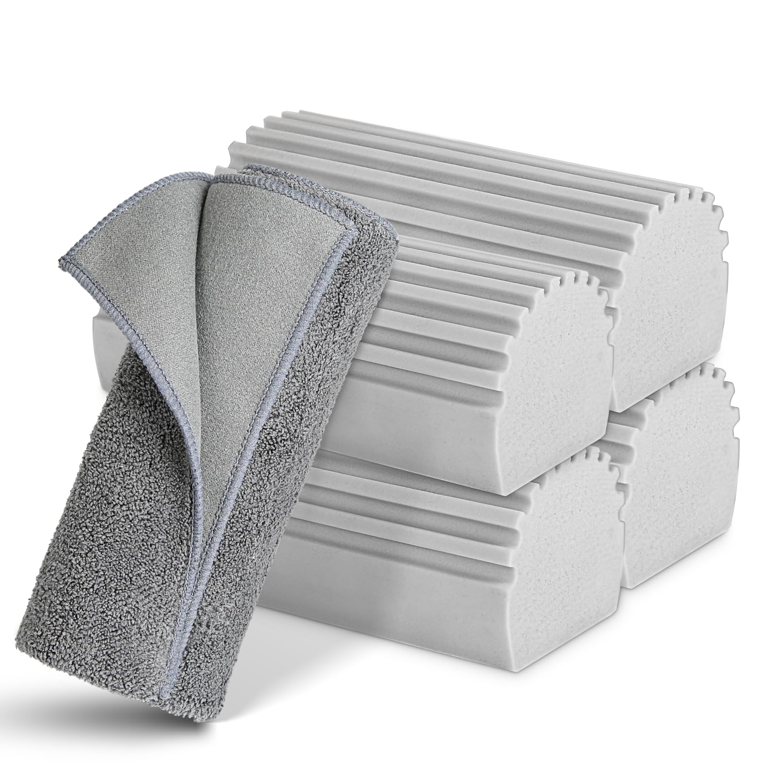 Damp Duster and Dusting Rag Towel with Strong Dust Trap Capacity and Water Absorption, Magical Dust Cleaning Sponge 4-Pack