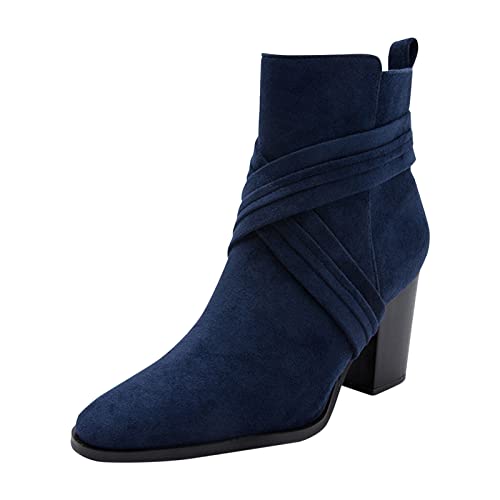 FASDNENDYS Shoes Fashion Boots Boots Characteristic Ankle Boots Women's Mid-Length Thick-Soled Women's Boots Wrangle Boot Blue