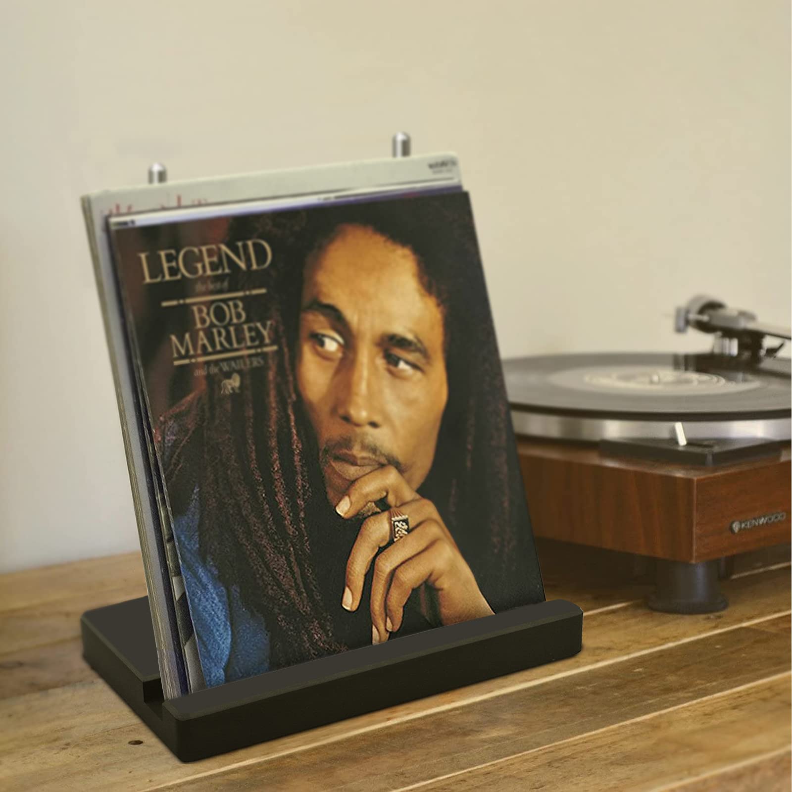 Tabletop Vinyl Record Holder – Record Display Now Playing-Perfectly with Record Collection Holders,Holds any Size Record -Doubles - Triple Gatefolds, even Box-Sets(Walnut)