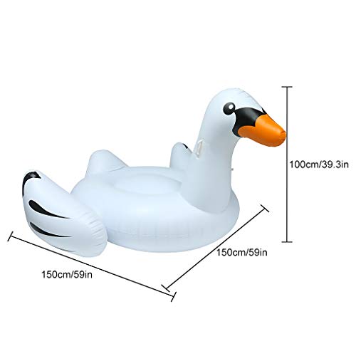 Toxz Giant Swan Inflatable Ride-On Swimming Ring,Suitable for Children and Adults,Built-in Handles,Safety Material,59" X 59" X 39.3"(Ship from US!)