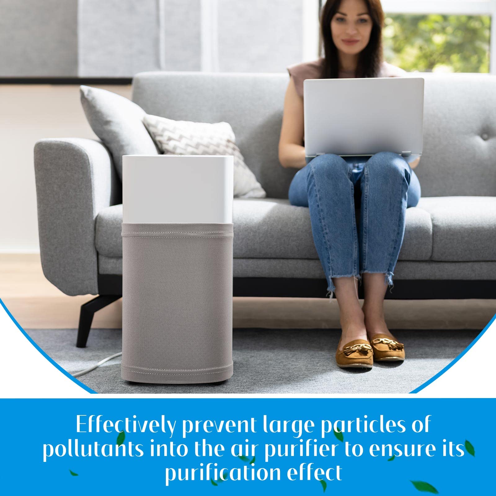 Frienda 4 Pack Replacement Light Gray Washable Pre-Filter Air Purifier Prefilter Covers Compatible with Blueair Blue Pure 411+ Air Purifier, Removes Pollen, Dust, Pet Dander, Lunar Rock