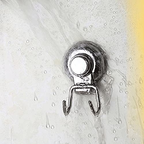 GOOFFY Door Metal Hooks for Hanging Suction Cup Hooks for Shower, Bathroom, Kitchen, Glass Door, Mirror, Tile – Holder for Hanging Up to 15 Lbs Hanger