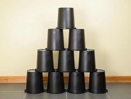 Tarifold Jalema® Re-Solution™ Commercial Wastepaper Trash Can for Office or Home, 4.75 Gallon/19 Quart Capacity, Black, 100% Recycled Plastic, 10/bx.