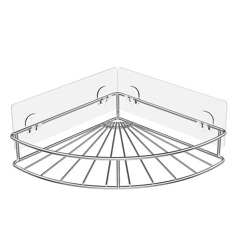 Toxz Stainless Steel Adhesive Corner Bathroom Shelf Storage Wall Shelf Organizer,Shelves for Bathroom/Kitchen,22×22×6.5cm(Ship from US!)