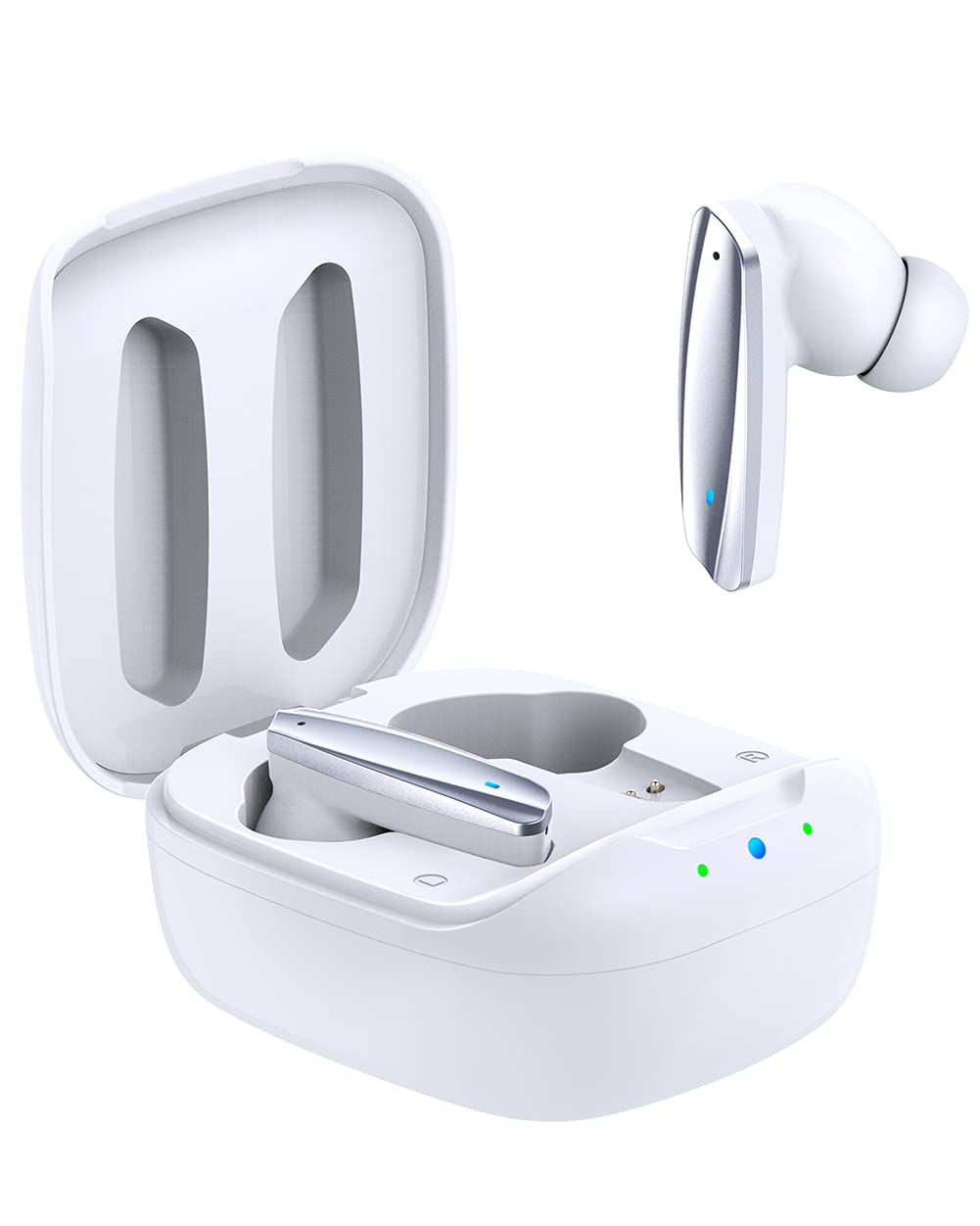 GUANDA TECHNOLOGIES CO., LTD., Bluetooth 5.0 in-Ear Stereo Headphones, Built-in Mic, Premium Sound Earphones, Deep Bass, HiFi Audio, Sports White