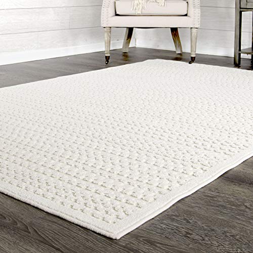 My Texas House Quail Hallow Rug - 5'2" X 7'6" Rectangle In Natural, High-Low, Geometric Design, Indoor Outdoor Patio And Home Decor