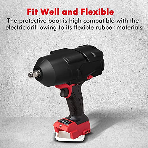 Impact Wrench Boot, Electric Tools 49-16-2767 High Torque Impact Protective Tool Boots, 2767 Boot Compatible for Milwaukee M18 FUEL 1/2 & Milwaukee Protective Boot 2767-20 & 2863-20 - Black