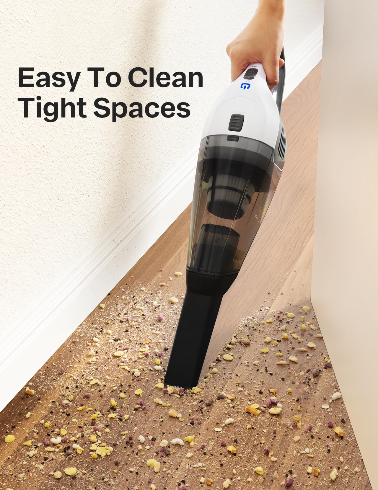 Handheld Vacuum Cleaner, Powerful Suction Portable Lightweight Hand Held Vacum Cordless with 25-30Mins Long Runtime Rechargeable Battery Quick Charge for Home Car Carpet Stairs Pet Hair Deep Cleaning