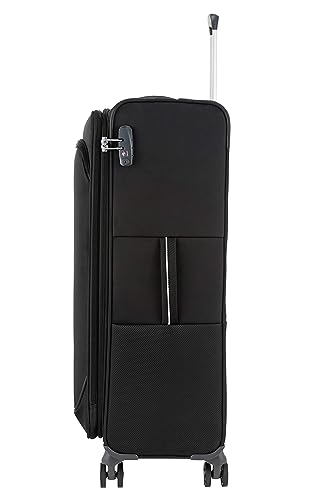 Samsonite Unisex Adultsā Luggage Suitcase, Black, Spinner L Expandable (78 cm-112.5 L)