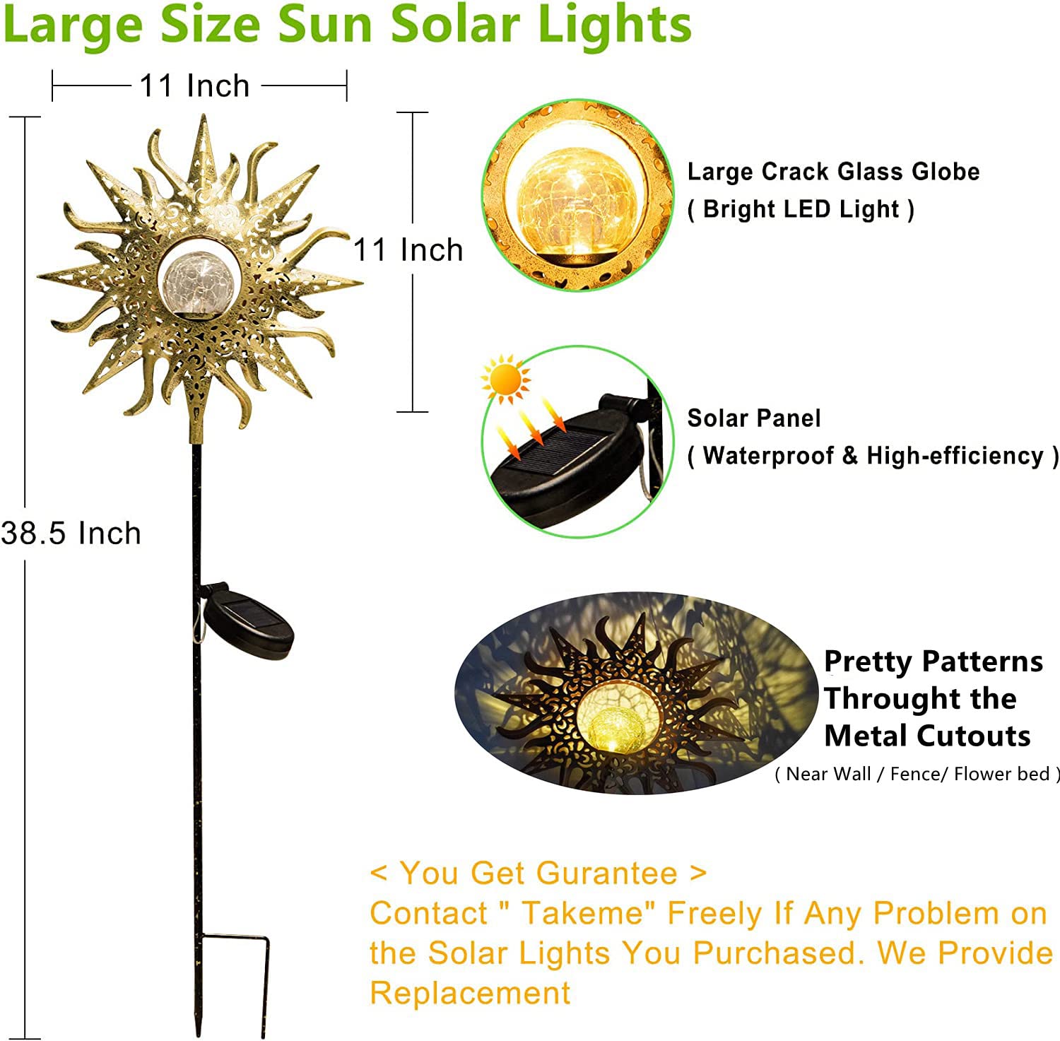 TAKE ME Garden Solar Lights Decorative Sun star Lights Outdoor