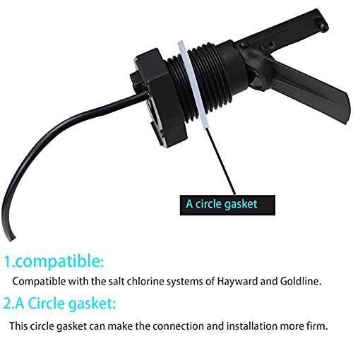 Flow Switch Assembly GLX-FLO-RP for Hayward Goldline Aquarite Salt System, Pool Flow Sensor Suitable for Hayward Salt Cell and Chlorine Generator, with 15-Foot Cable Flow Switch