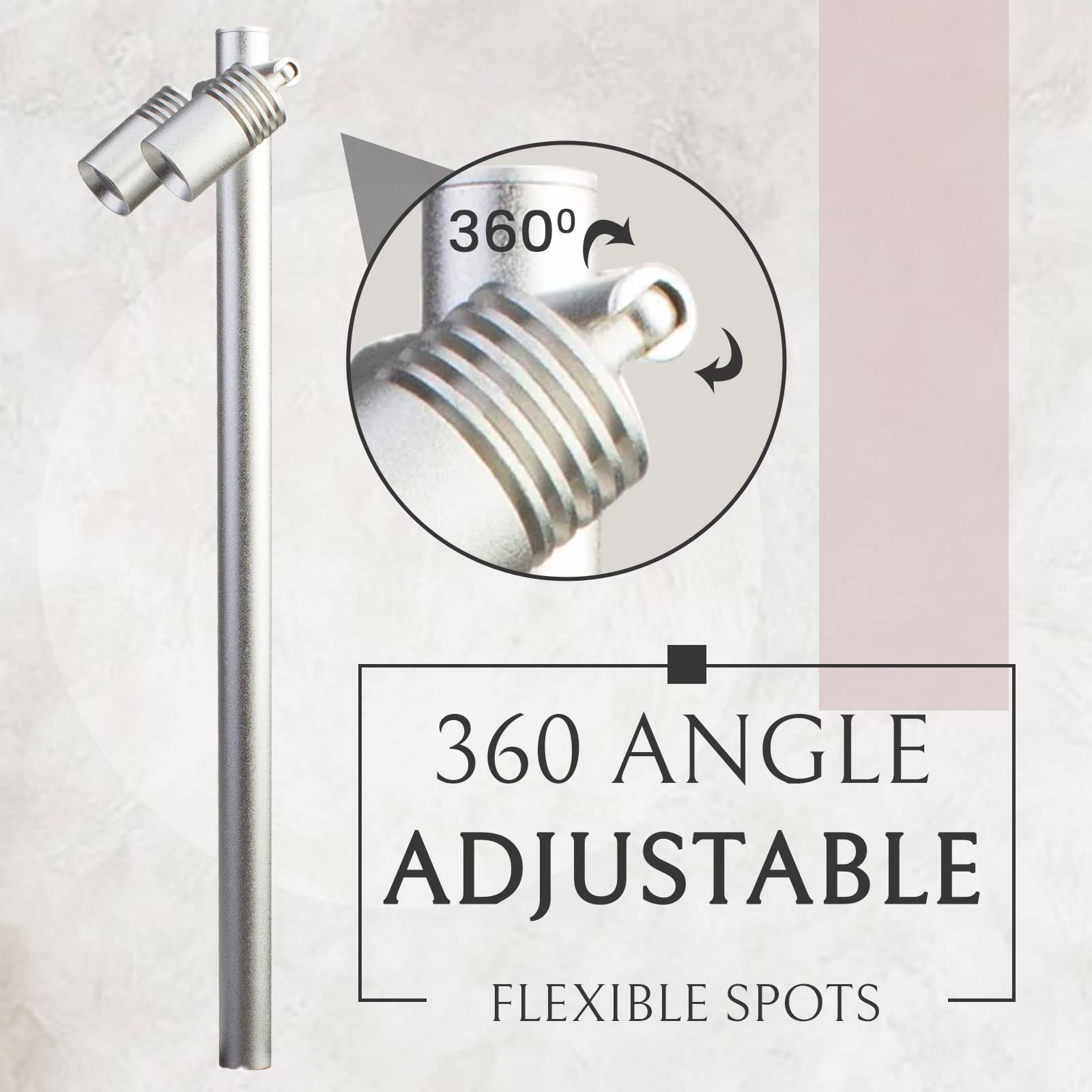 LEDupdates 2pcs JEWELRY SHOWCASE LED POLE LIGHT Stem MODEL WF133 Silver 11 INCH for display, trade show, museum and retail stores (6000K pure white)