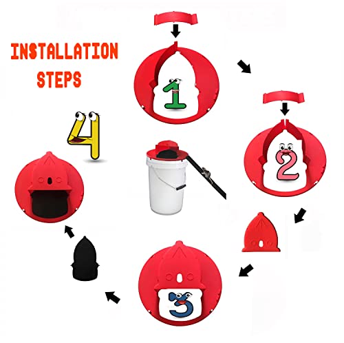 Mouse Trap Bucket, Bucket Lid Mouse Trap, 5 Gallon Bucket Compatible, Humane or Lethal, Trap Door Style, Multi Catch, Auto Reset, Indoor Outdoor, No See Kill (Wine)