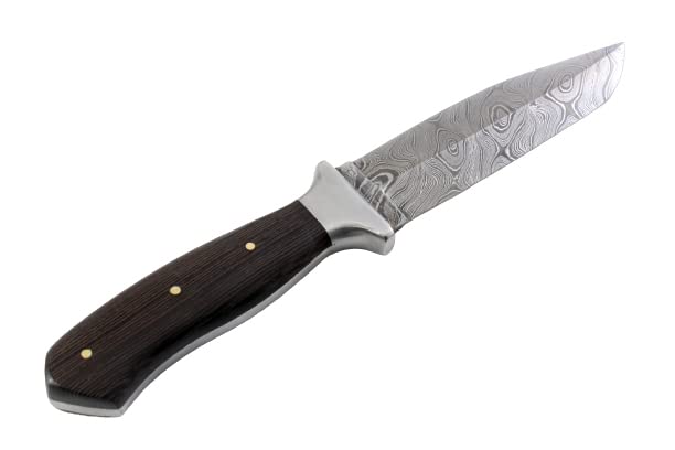 Custom handmade Damascus steel fixed blade hunting knife. PPI-23