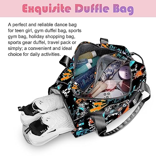 Kids Overnight Duffle Bag Boys Sport Gym Bag with Shoe Compartment & Wet Pocket, Carry On Weekender Travel Bag for Kid Boys