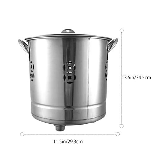 Happyyami 2Pcs Stainless Steel Burn Barrel Incinerator Cage Fire Pit Metal Garden Fire Cage Yard Debris Burn Incinerator Bin for Garden Paper Leaf Trash Wood Backyard Bonfire Silver 30cm