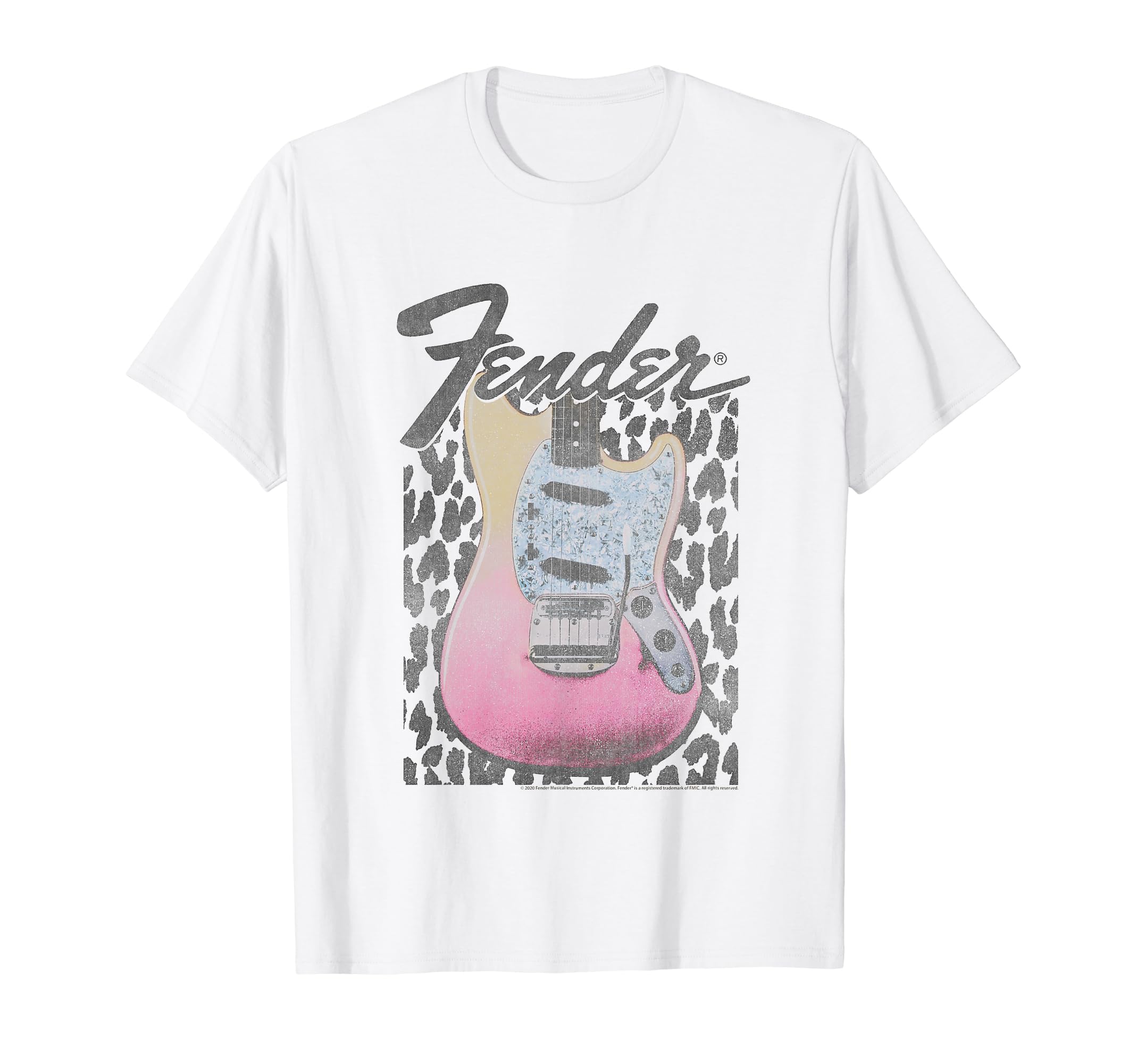 Fender Grunge Cheetah Print Electric Guitar T-Shirt