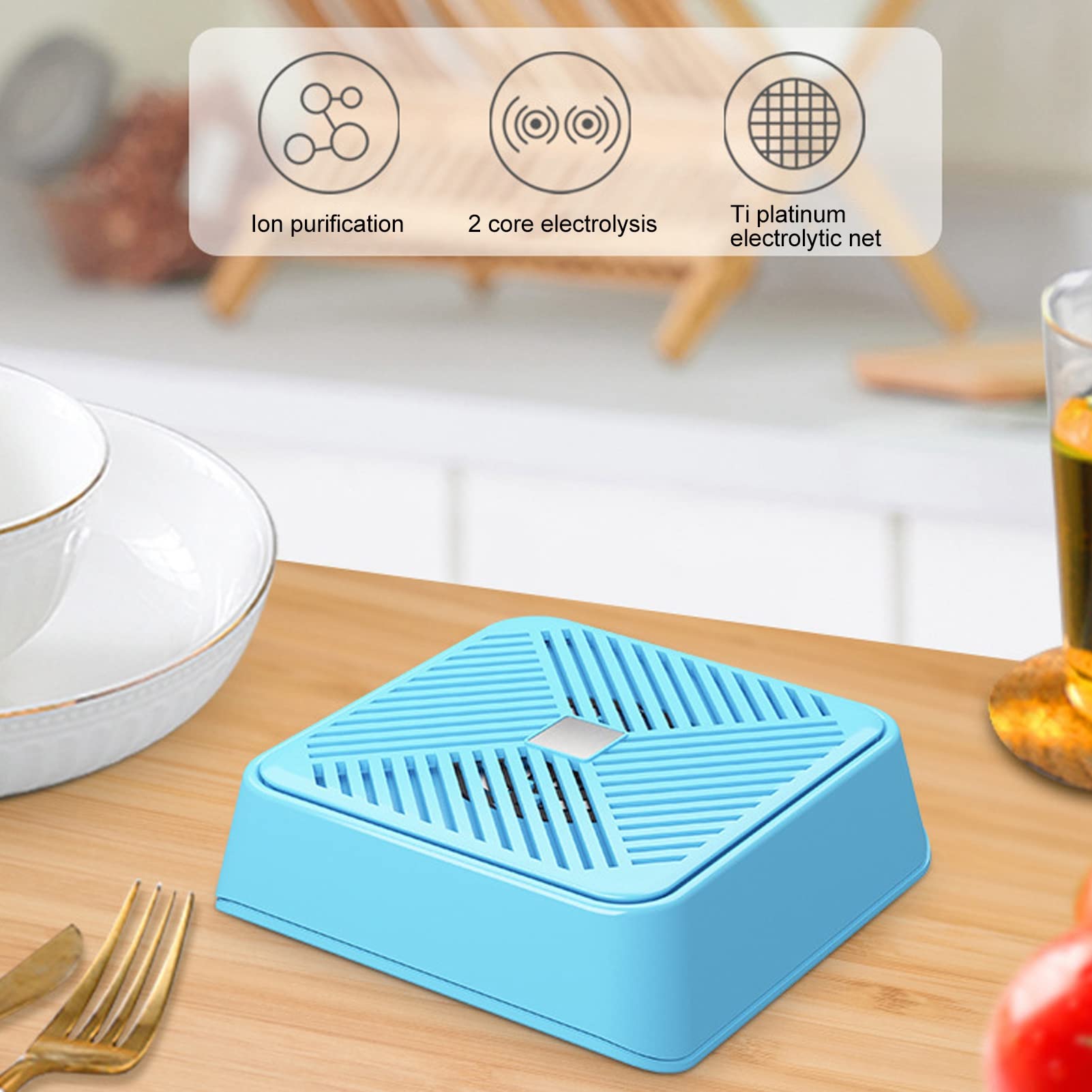 Hztyyier USB Dishwasher, Electrolytic Water Emulsification High Frequency Ultrasonic 5V IP67 Waterproof Integrated USB Sink Household Dishwasher (Blue)