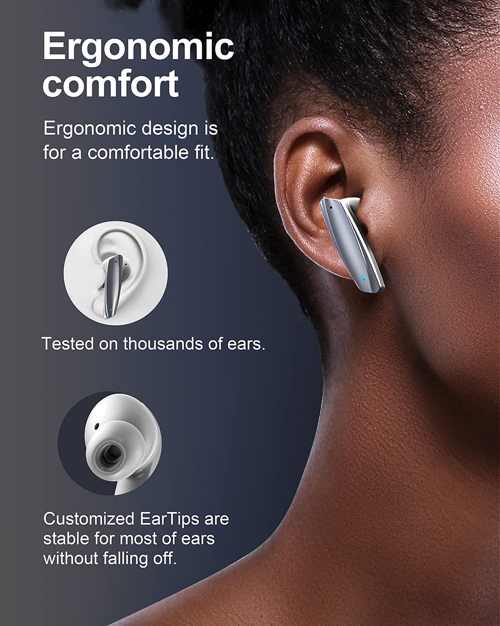GUANDA TECHNOLOGIES CO., LTD., Bluetooth 5.0 in-Ear Stereo Headphones, Built-in Mic, Premium Sound Earphones, Deep Bass, HiFi Audio, Sports White