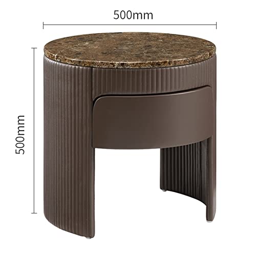 HIGOH Bedside Table Modern Style Bedside Table Design Makeup Round Bedside Table Living Room Furniture
