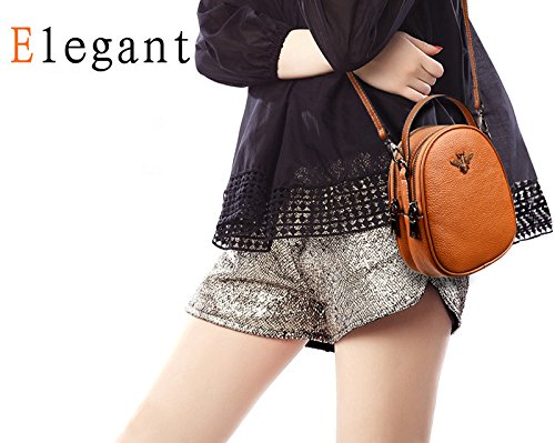 Toniker Genuine Leather Small Crossbody Bag Multi-Pockets Bee Series Cell Phone Purse Wallet for Women