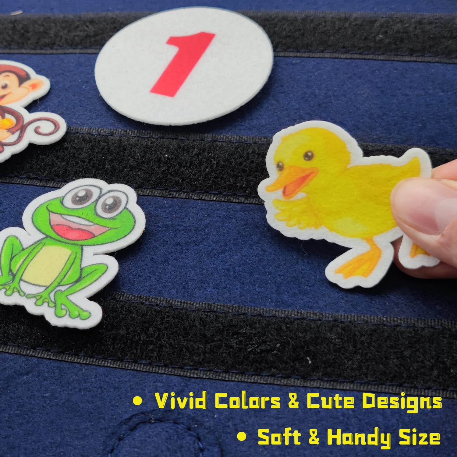 Felt Board Story Sets for Toddlers,4 Sets Felt Board Stories Flannel Boards Stories for Preschool Classroom Felt Board Storytelling Kit for Preschool Five Monkeys Five Frogs Five Ducks Five Pigs