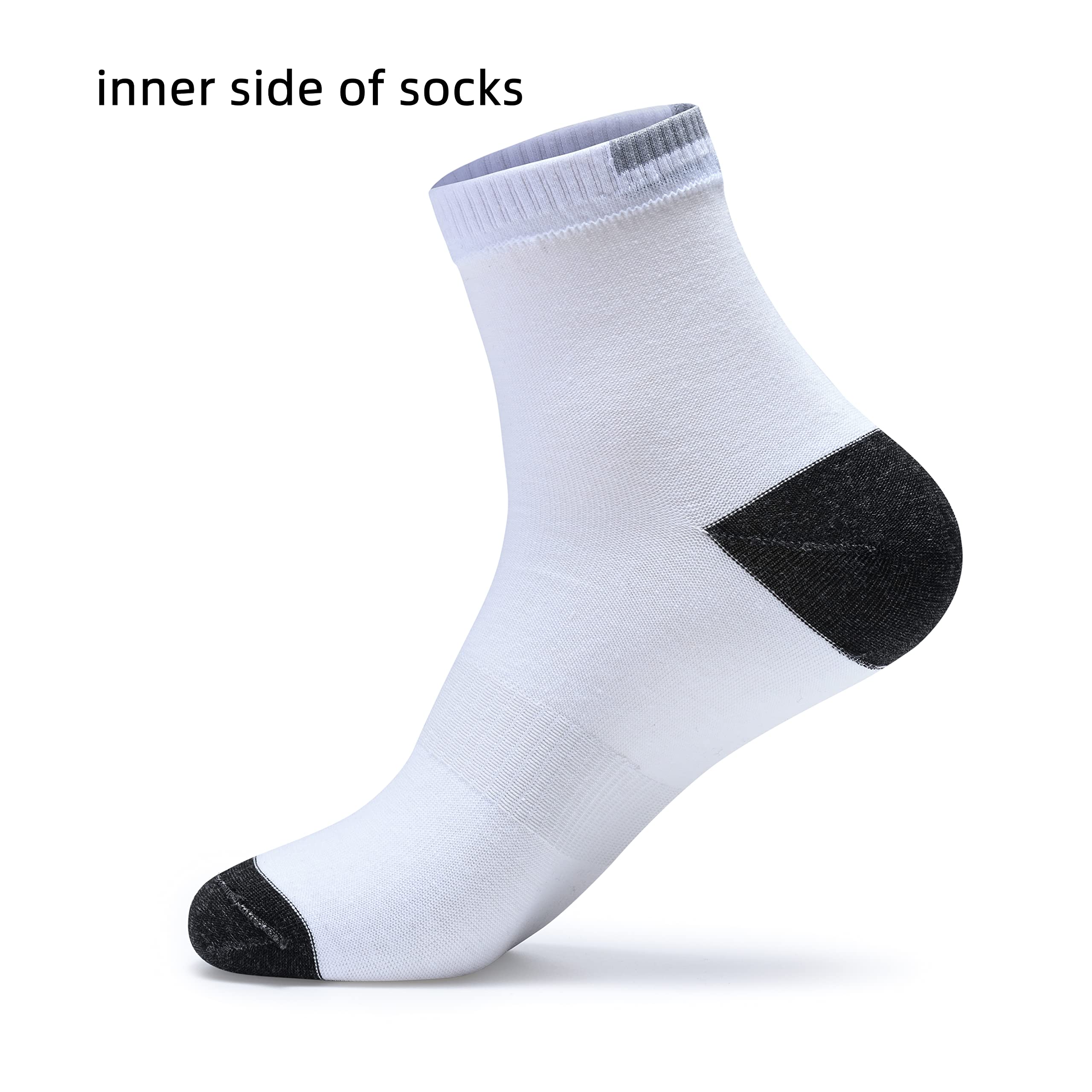 DASZGCB Summer Half Lightweight Athletic Socks,Quarter Running Sports Ankle Cotton Socks,White 6 pairs