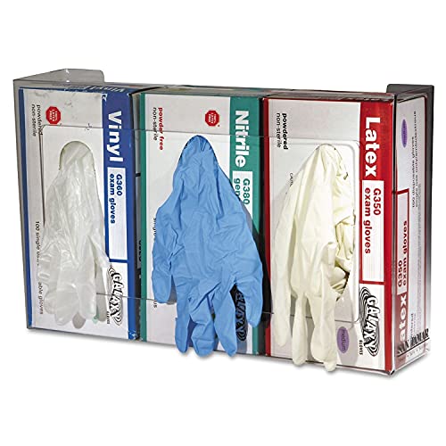 San Jamar G0805 Clear Plexiglas Disposable Glove Dispenser Three-Box 18w x 3 3/4d x 10h