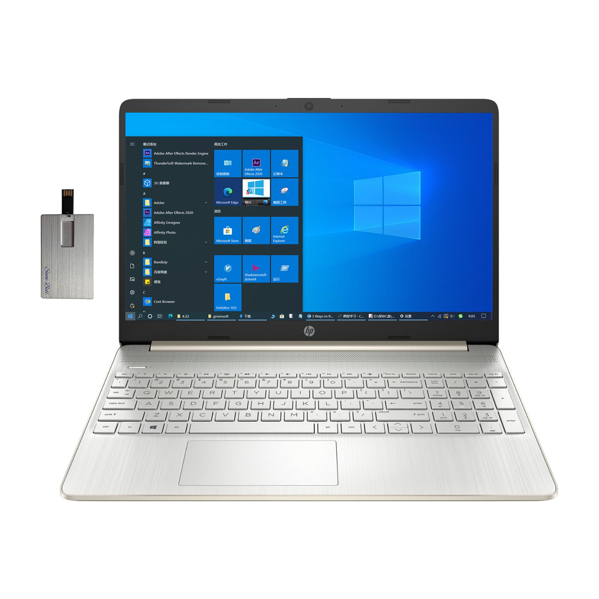 HP 15.6" FHD IPS Touchscreen Laptop, Intel Core i7-1165G7, 16GB RAM, 512GB PCIe SSD, HD Camera, Iris Xe Graphics, HD Audio with Stereo Speakers, Win 10 Pro, Silver, 32GB Hotface USB Card