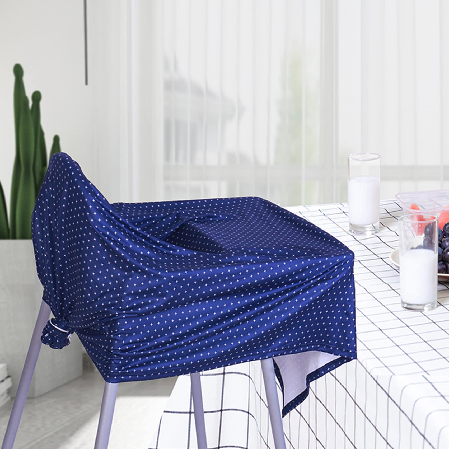 DSYJ Nursing Covers for Breastfeeding Poncho Cover, Soft & Breathable Fabric, 360° Full Privacy Universal Fit Multi Use 8-in-1 for Baby Car Seat Cocoon Feeding Canopy Blue