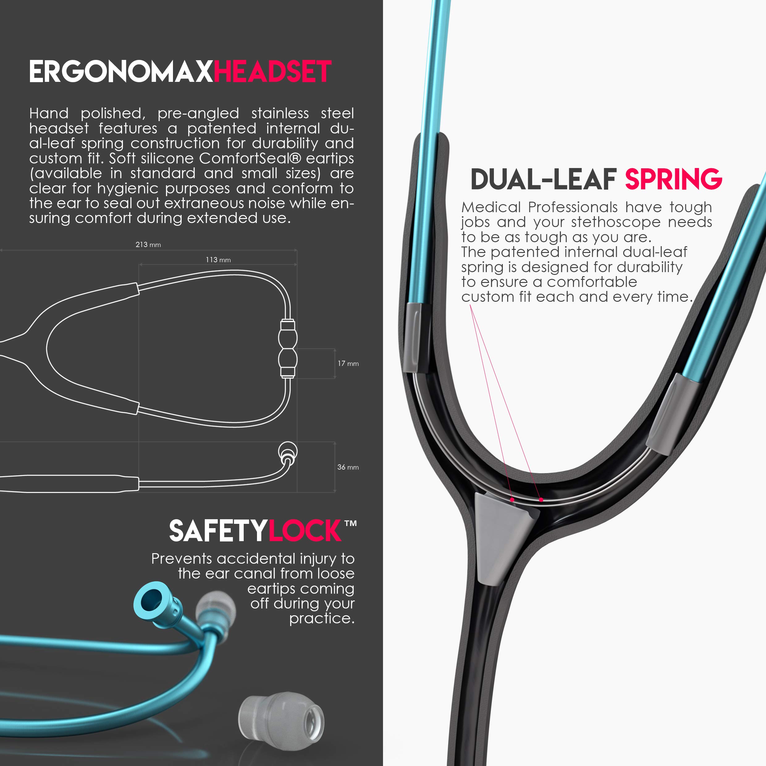MDF Instruments, Acoustica Lightweight Stethoscope for Doctors, Nurses, Students + MDF LUMiNiX Illuminator Medical Professional Diagnostic Penlight