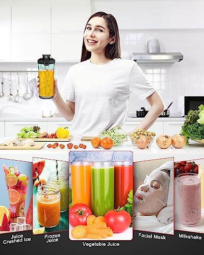 Personal Blender, Portable Blender for Shakes and Smoothies with 6 Blades, 20 Oz Mini Blender Portable with USB Rechargeable, Made with BPA-Free Material Personal Blender for Kitchen, Home, Gym