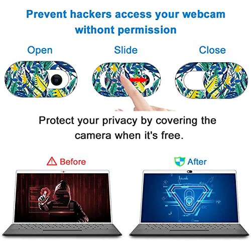 Laptop Camera Cover Slide, Thin Web Camera Cover for Laptop, Desktop, PC, MacBook Pro, MacBook Air, iPad, iMac, Tablet, Protecting Your Privacy Security Camera Slider⦠(Flower)