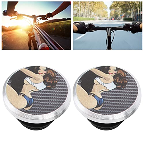 DAUERHAFT Bike Handlebar End Plugs, Easy to Install and Remove Exquisite Workmanship Handle Bar Plugs 0.6-0.8in with Unique Pattern for Mountain Bike for Road
