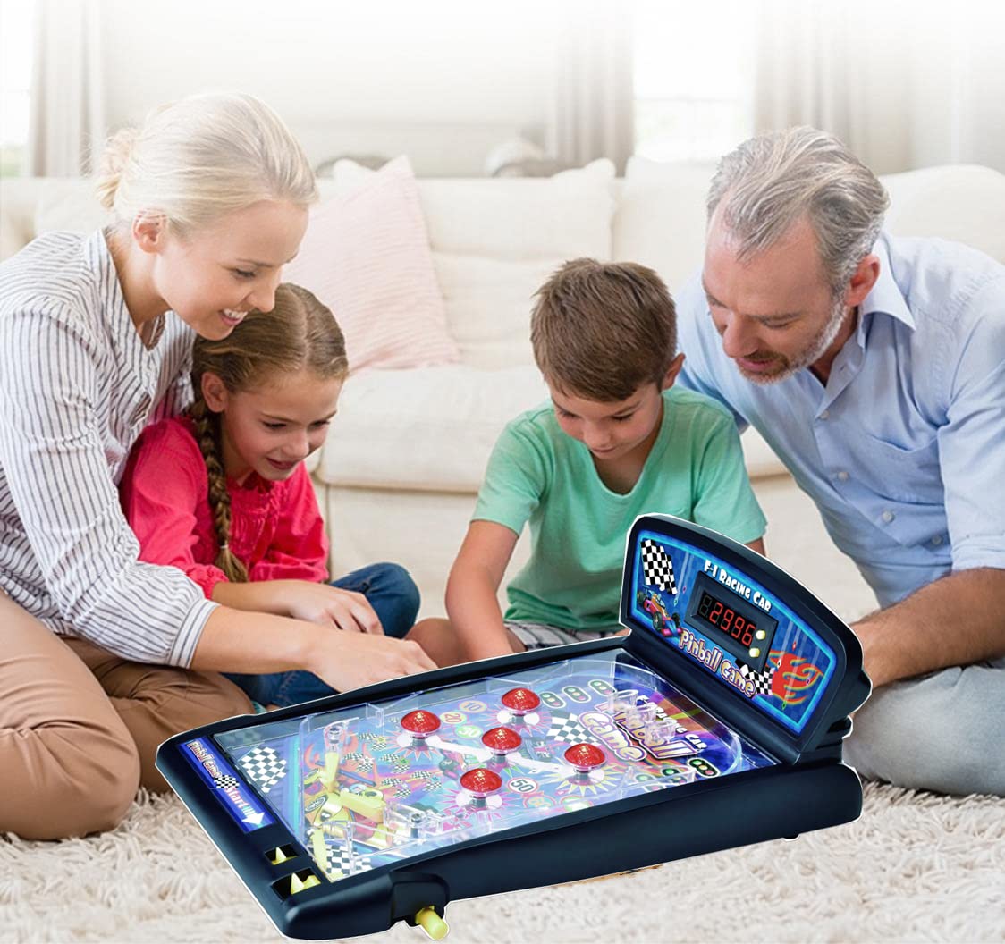 Trisquirrel Pinball Machine, Electronic Tabletop Pinball Game, 16.5 Inch Table Pinball with Lights & Sounds, LED Digital Scoreboard- Suitable for Age 8+ to Adults