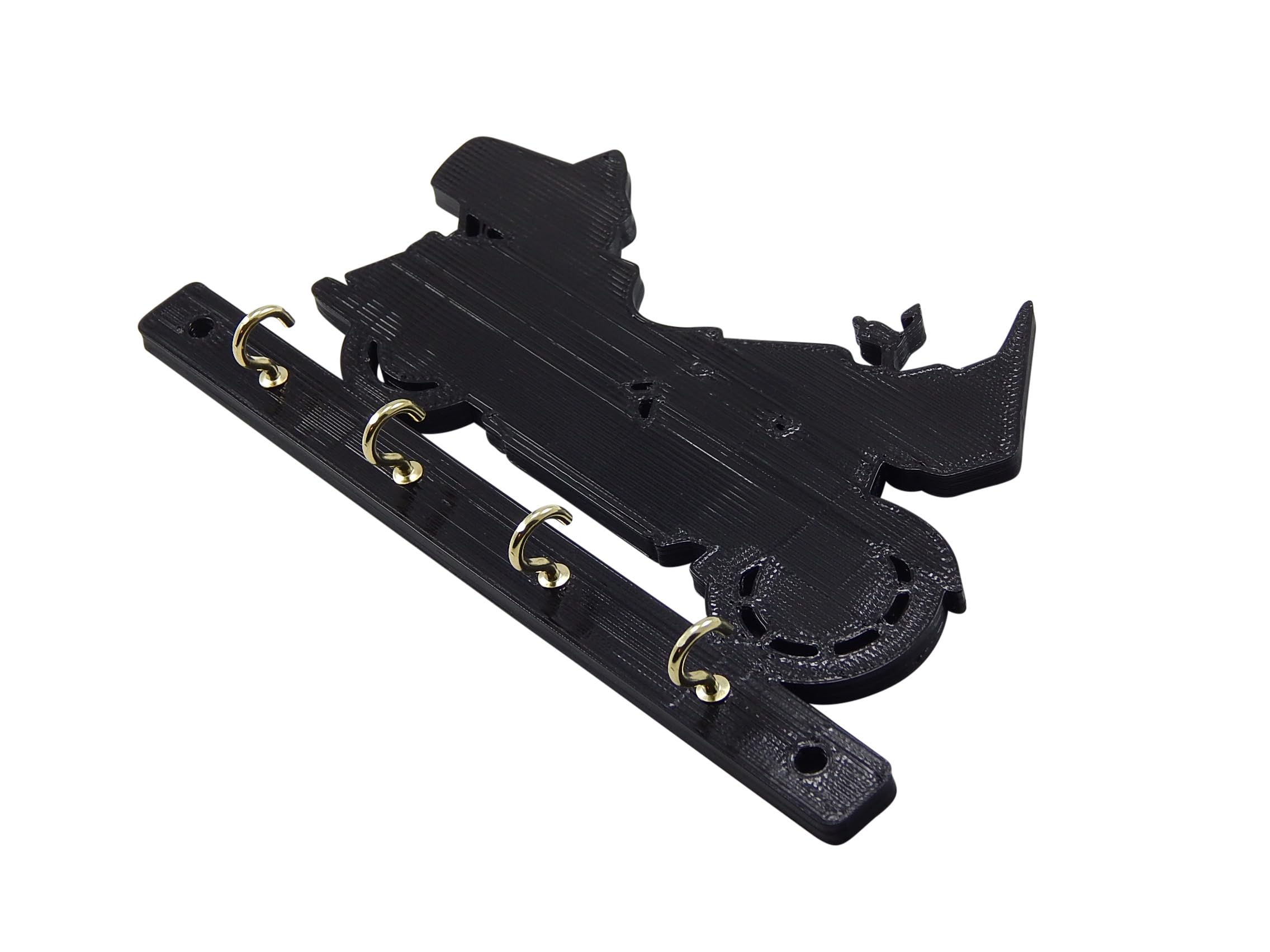 Key Rack Holder Hanger Compatible with Harley Road King Motorcycle Wall Entryway Organization Housewarming New Home Gift - 6" x 3 3/8" x 3/16" - Four Hooks