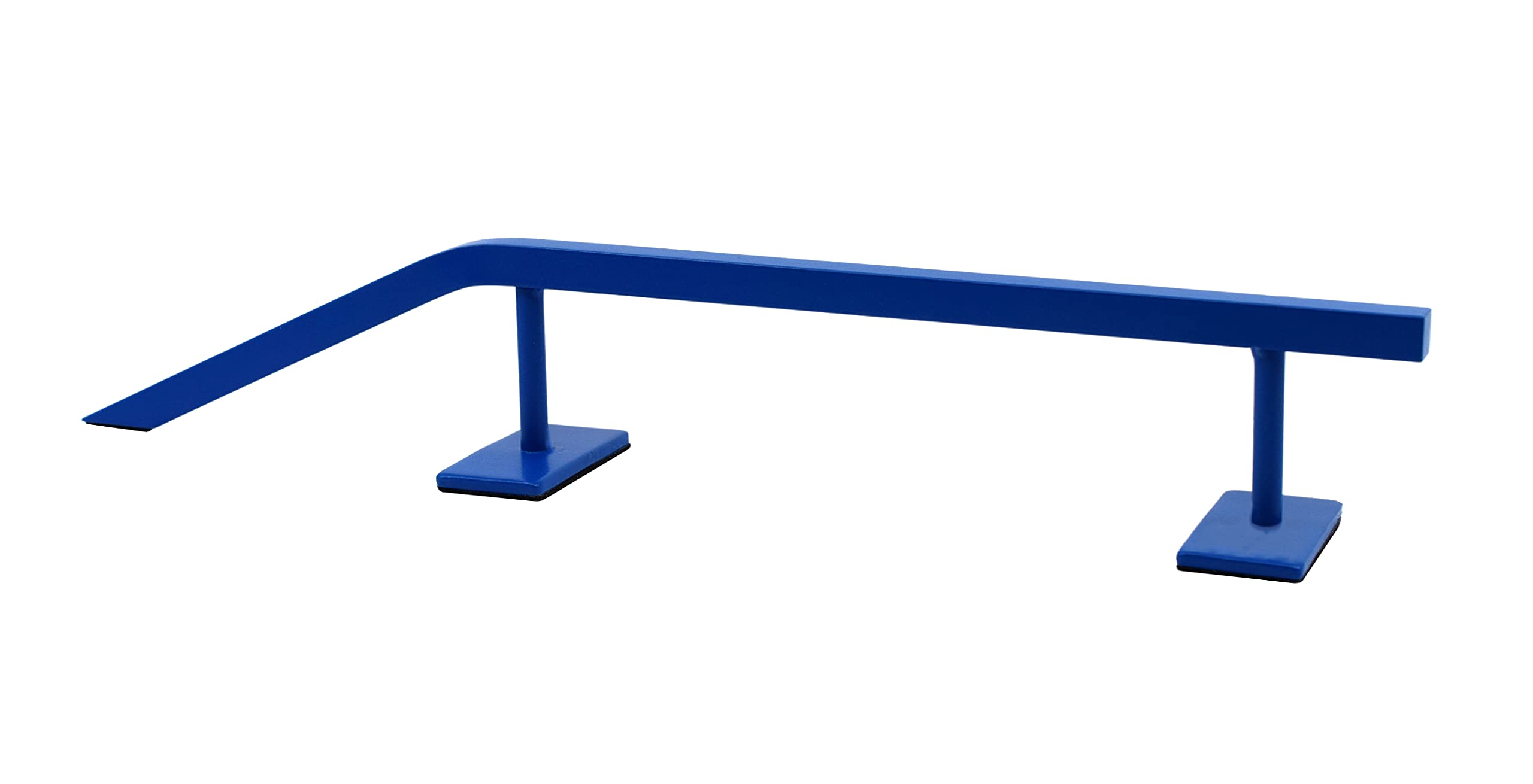 Teak Tuning Fingerboard Rail with Pole Jam Entrance, 12.5" - Custom Designed Solid Steel Construction, Matte Powder Coated Finish in Cobalt Blue - Superior Non-Slip Foam Feet