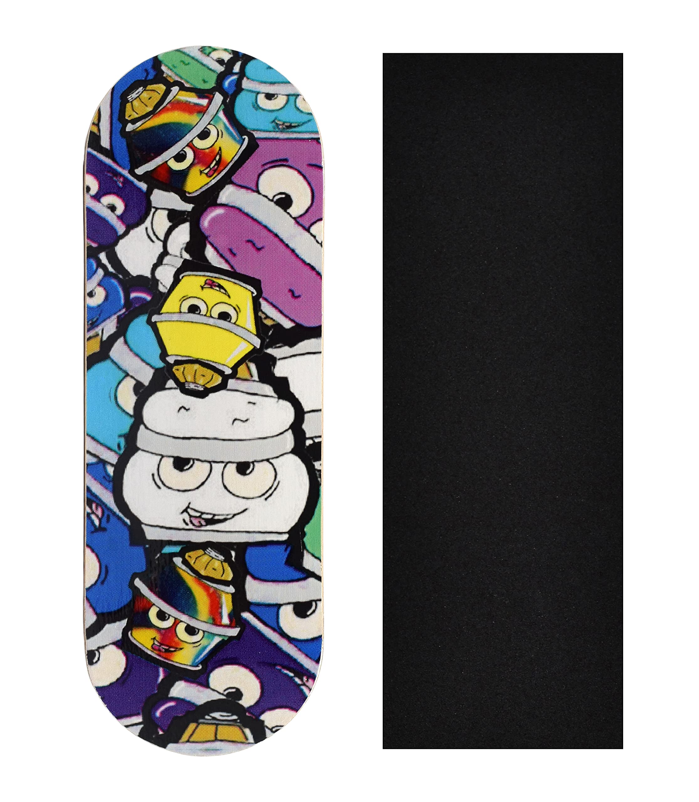 Teak Tuning Premium Fingerboard Graphic Deck, Bubble Bushing Collage - 32mm x 97mm - Heat Transfer Graphics, Pro Shape & Size - Pre-Drilled Holes - Includes Prolific Foam Tape