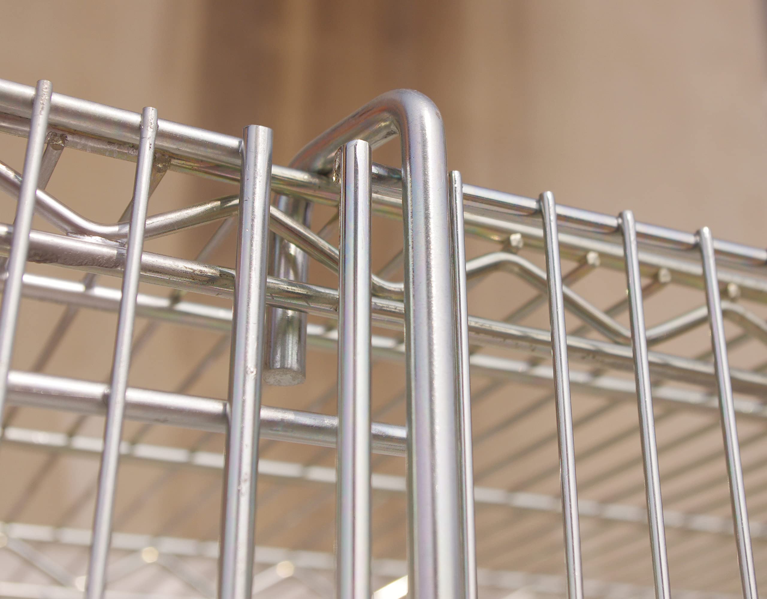 HIGOOD Wire Security Cart with Adjustable Shelves, Heavy Duty Rolling carts,1,000 lb Load Capacity, 52 inx27 inx69 in