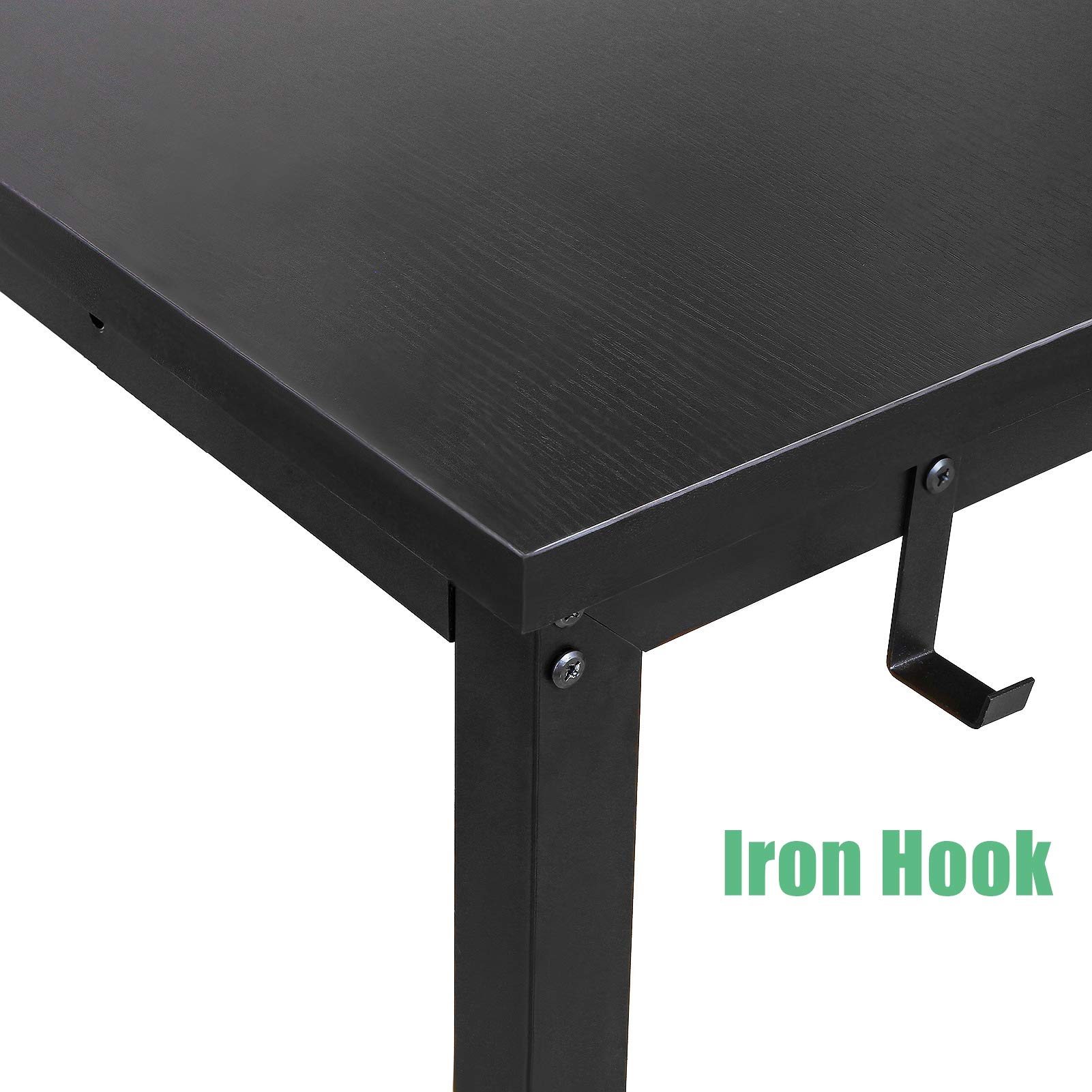 DOUBLERUI Computer Desk 47" Modern Sturdy Office Desk PC Laptop Notebook Writing Table for Home Office Workstation with Storage Bag,Black