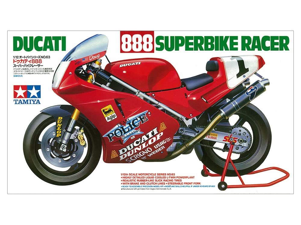 Tamiya 4950344992546 300014063-1:12 Ducati 888 Superbike 1993, Red