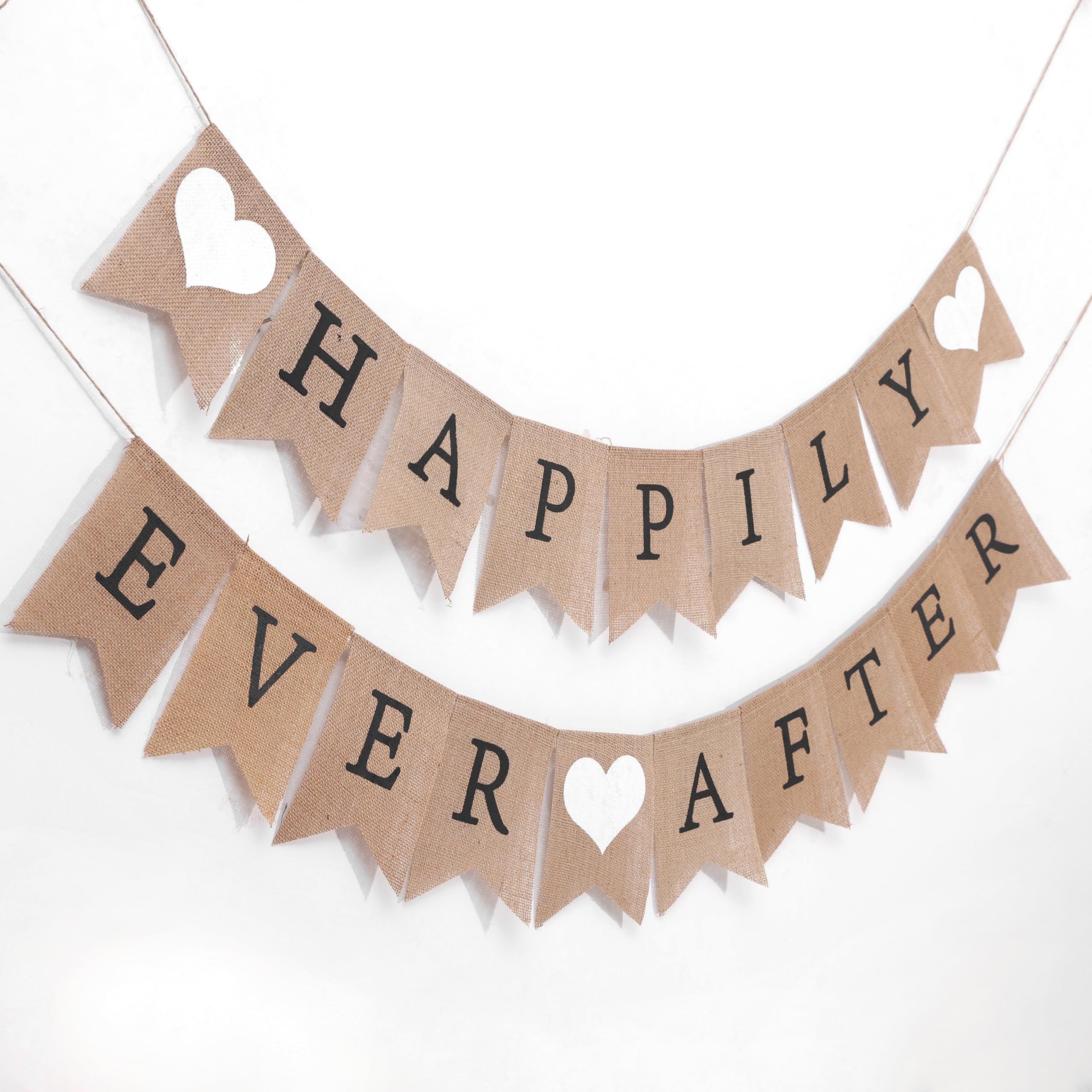 Happily Ever After Burlap Banner - Happily Ever After Bunting, Rustic Wedding Decor, Burlap Banner, Bridal Shower, Engagement, Just Married, Wedding Party Decorations, Rustic Country Bridal Shower