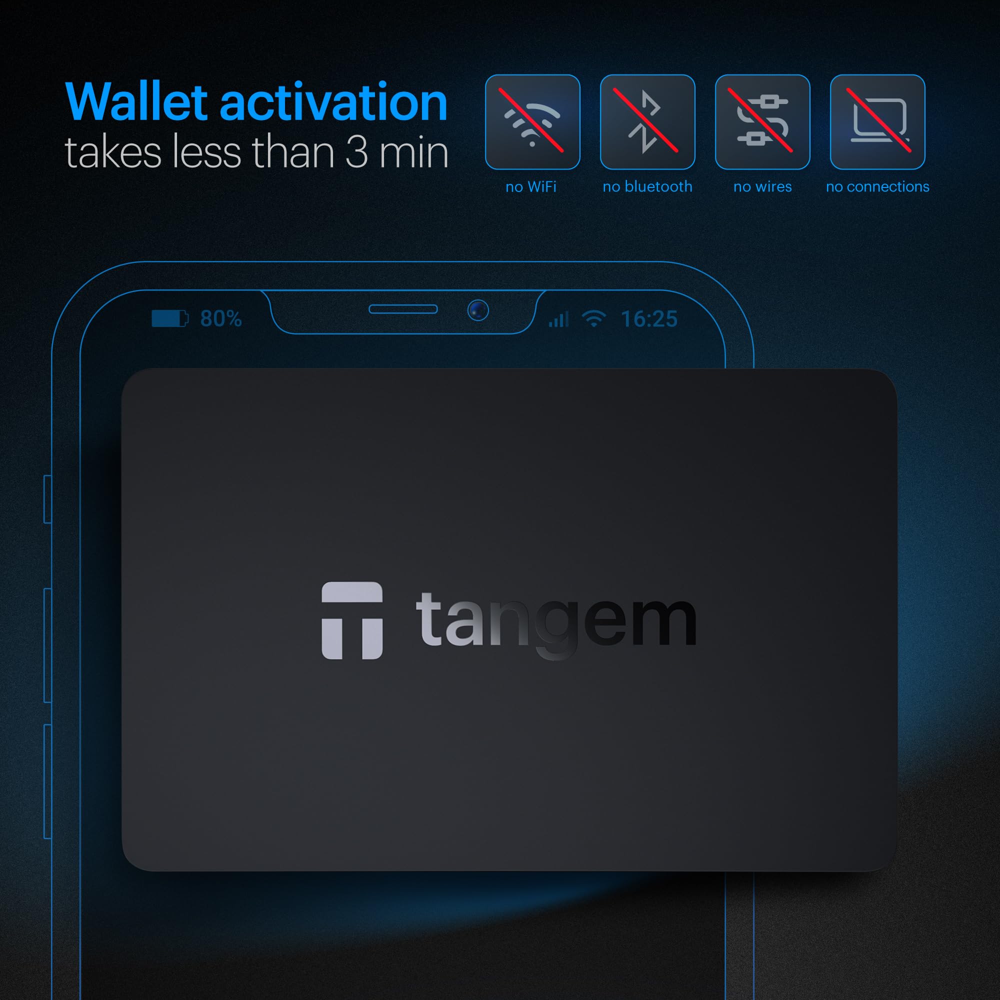 TANGEM Wallet Pack of 3 - Secure Crypto Wallet - Trusted Cold Storage for Bitcoin, Ethereum, NFT's & More Coins - 100% Offline Hardware Wallet