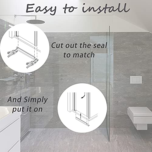 Frameless Shower Door Bottom Seal 2-Pack 1/4”x 39”Glass Shower Door Seal Strip Stop Shower Leaks and Create a Water Barrier